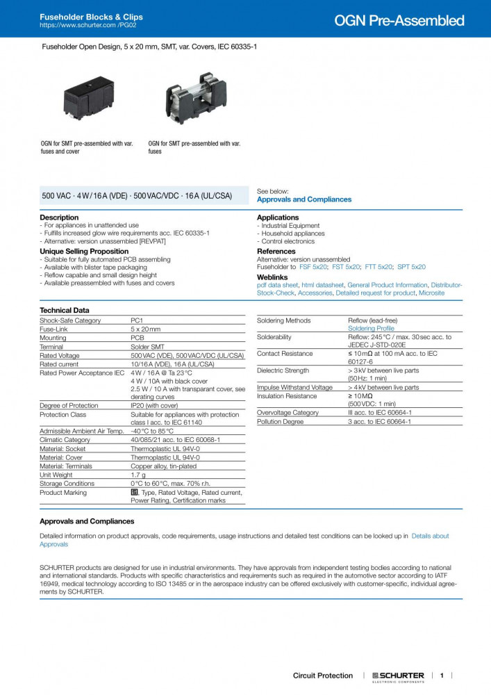 SCHURTER 0031.8273 datasheet page 1