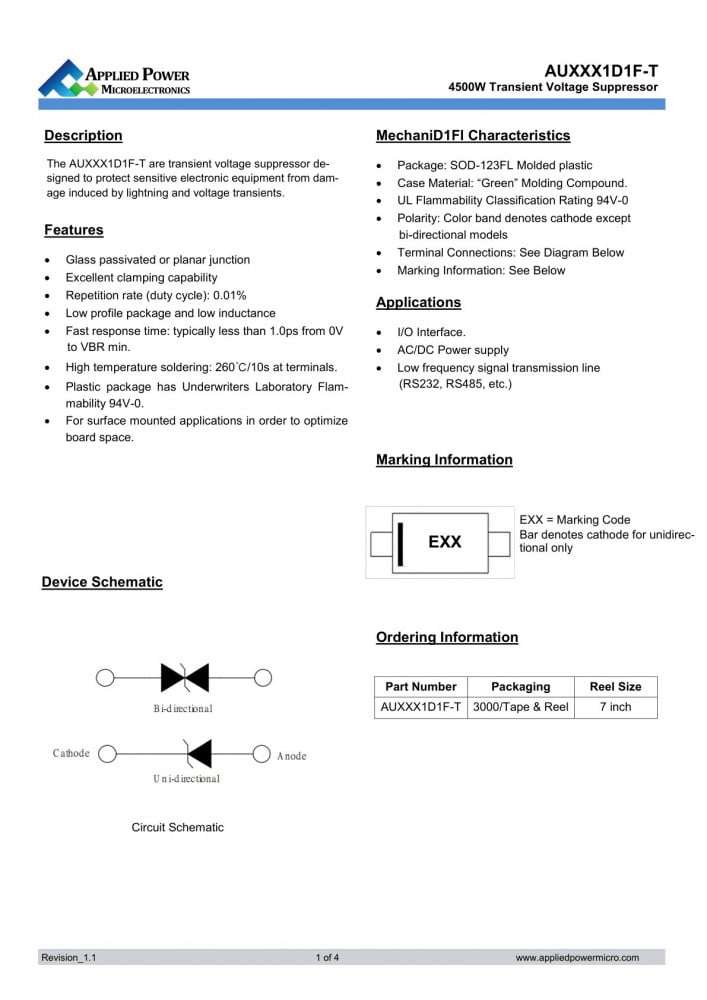 AU2451D1F-T datasheet page 1