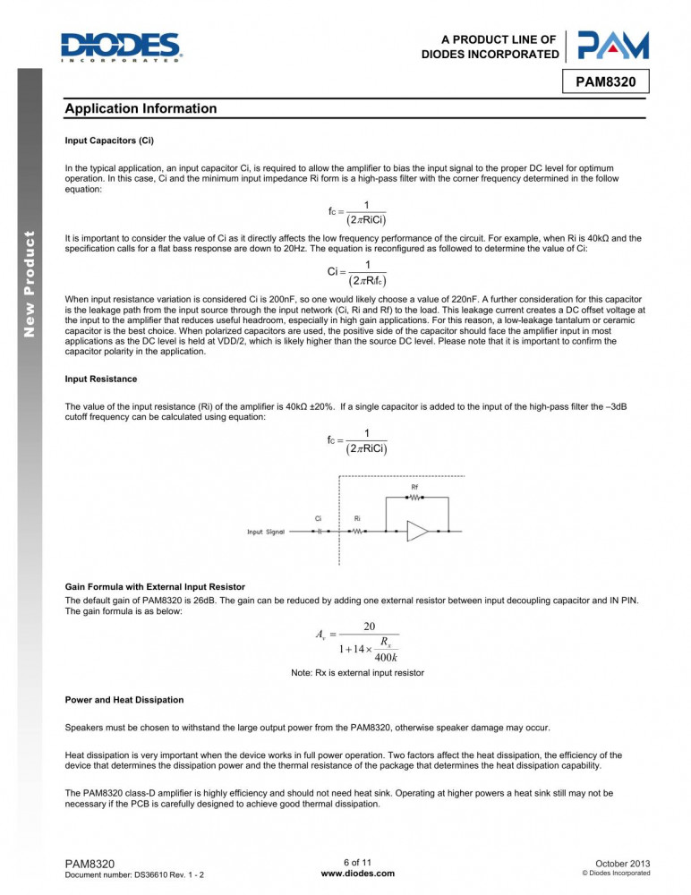 PAM8320RDR datasheet page 6