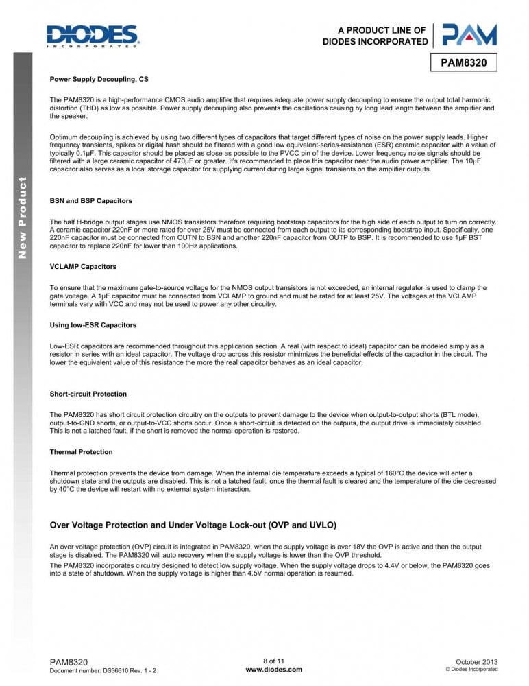 PAM8320RDR datasheet page 8