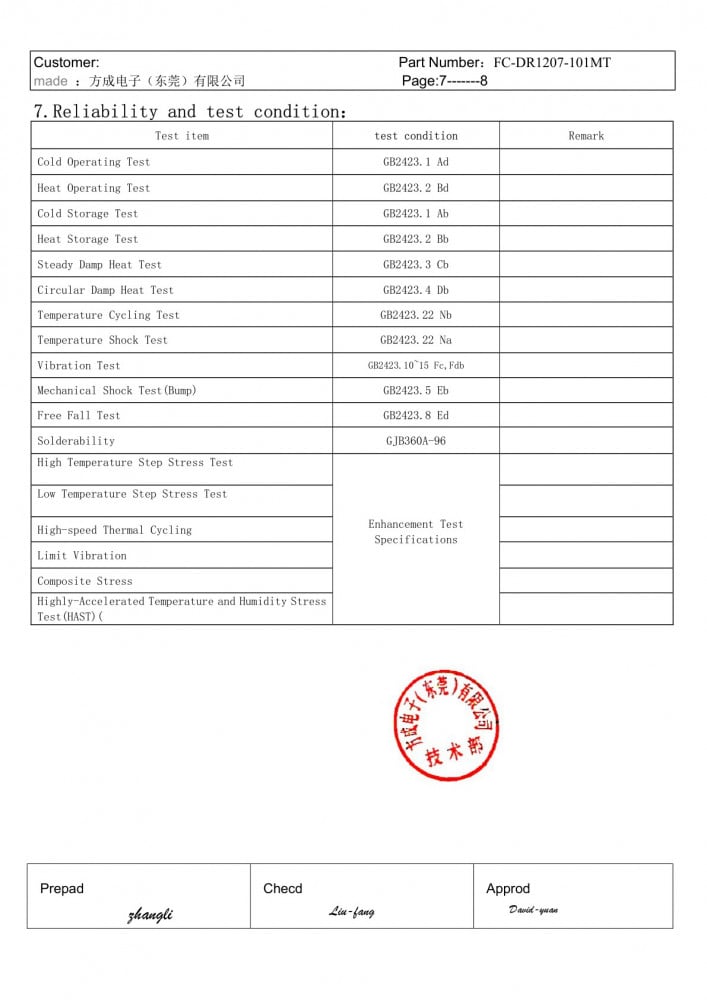 FC-DR1207-101MT specification page 7