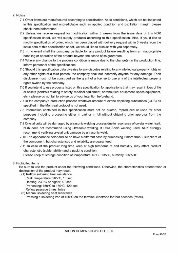 NDK NX2016SA specification page 3