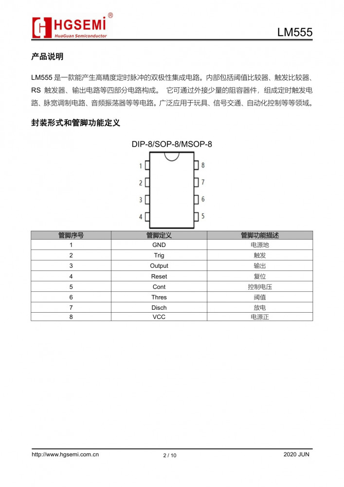 LM555IM/TR datasheet page 2