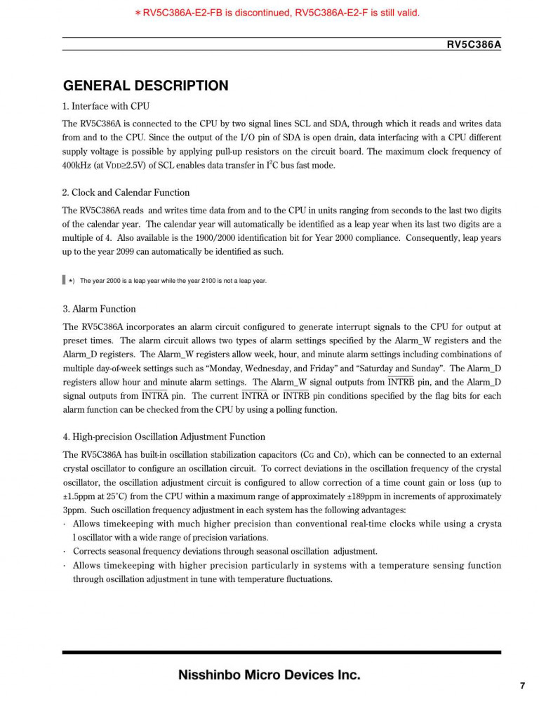 RV5C386A technical document page 7