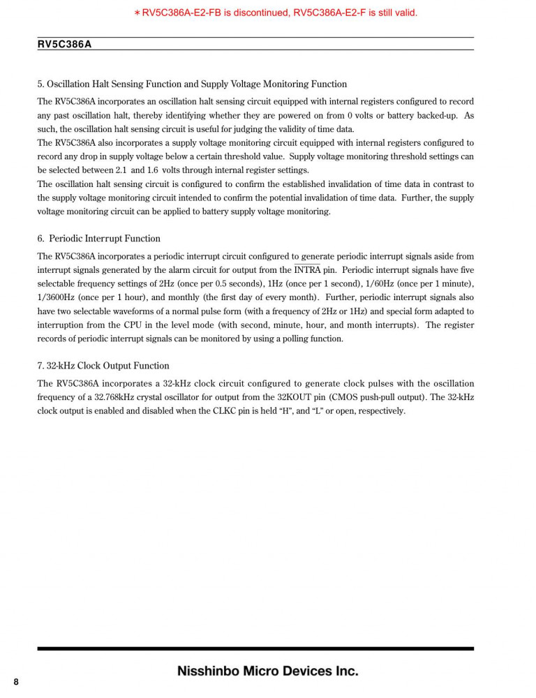 RV5C386A technical document page 8