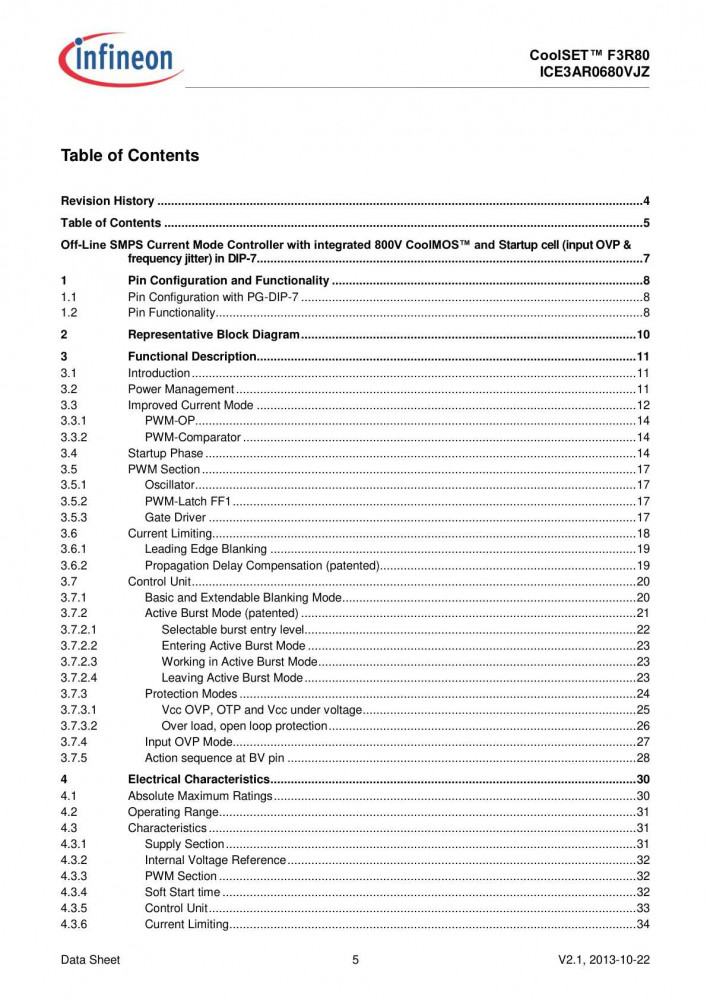 ICE3AR0680VJZ datasheet page 5