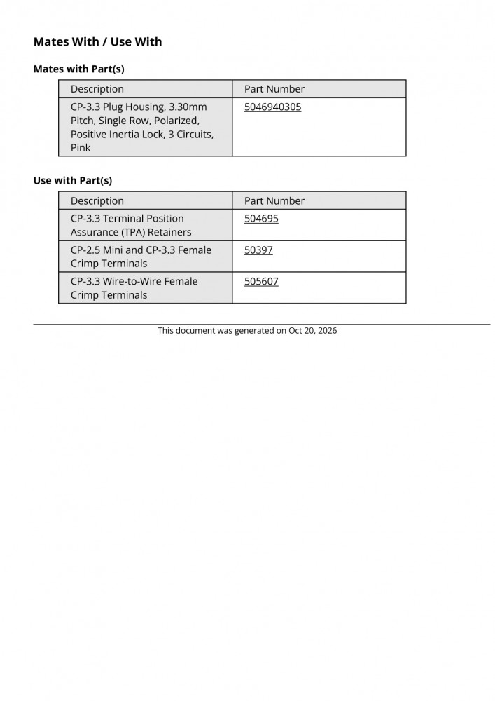 MOLEX 5046930305 technical document image 3