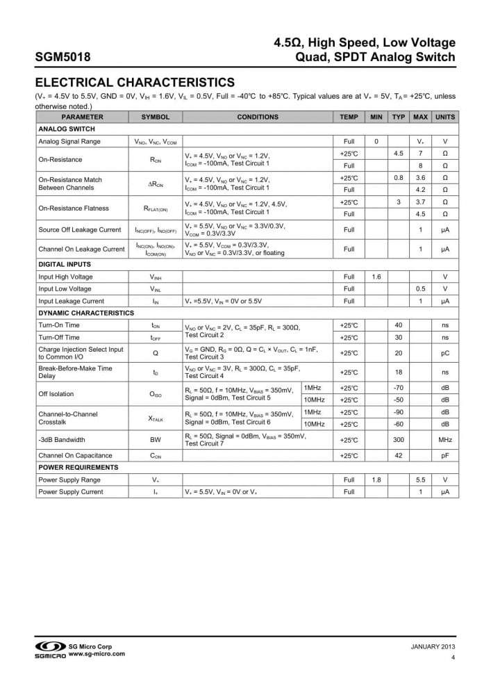 SGM5018 datasheet page 4