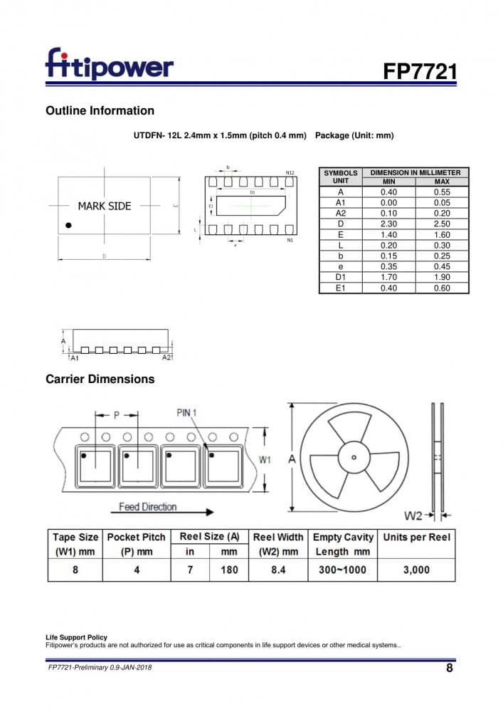 FP7721BX2 datasheet page 8