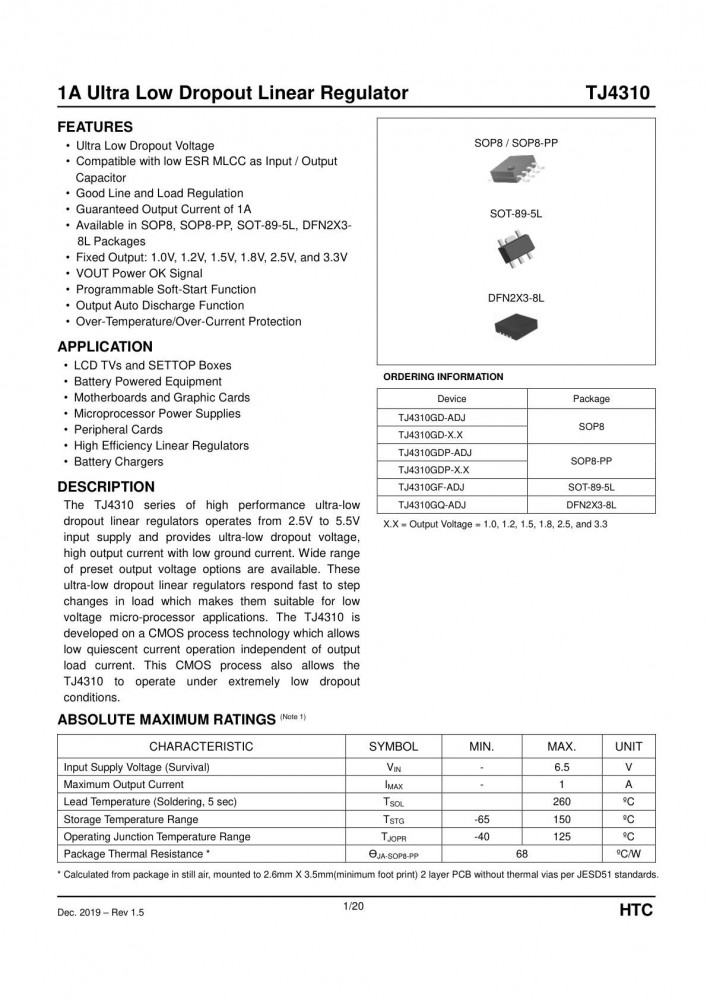 TJ4310 datasheet page 1