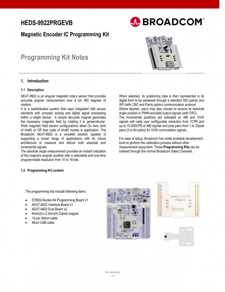 HEDS-9922PRGEVB document page 1