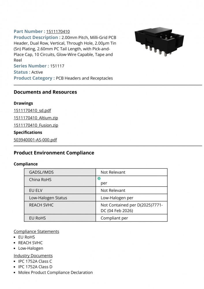 MOLEX Milli-Grid application specification page 1