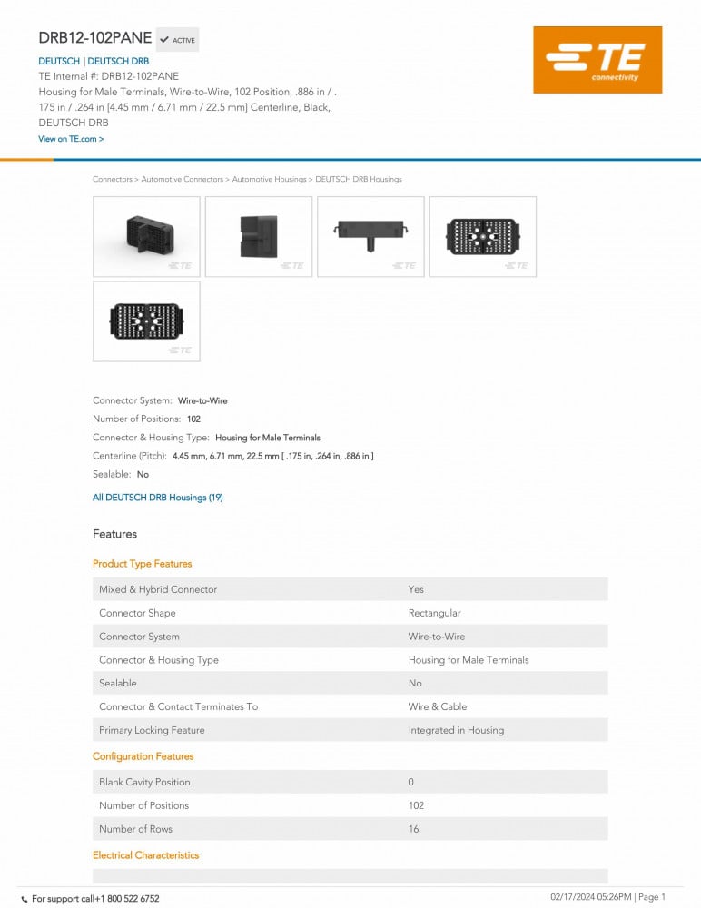 DRB12-102PANE technical document page 1