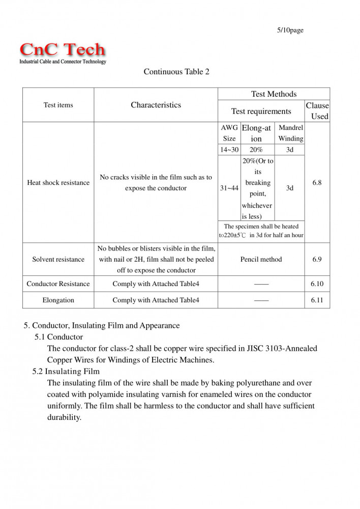 600214 wire specification document page 5
