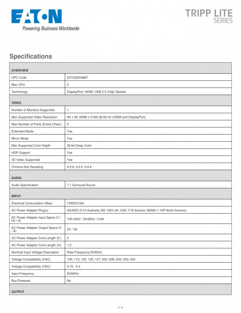 B005-DPUA2-K documentation page 2