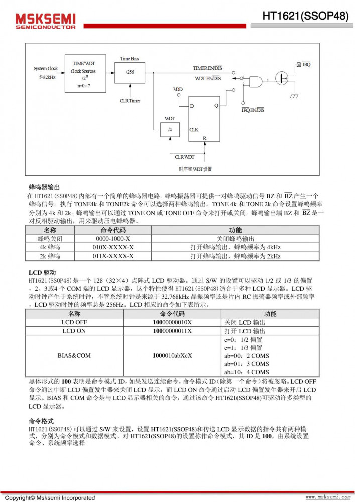 HT1621 datasheet page 6
