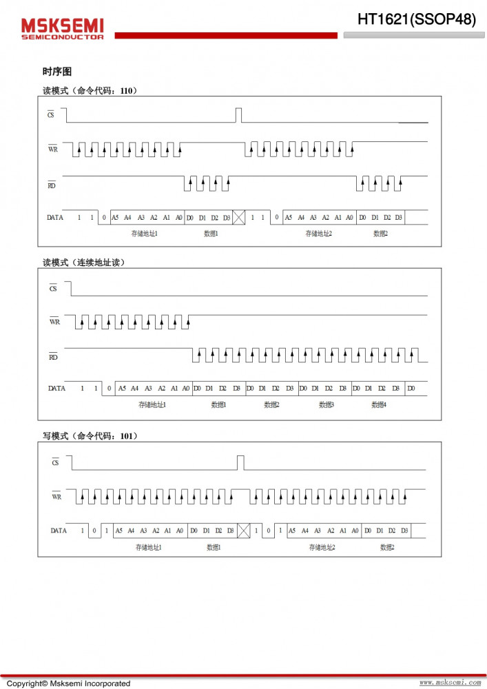HT1621 datasheet page 8