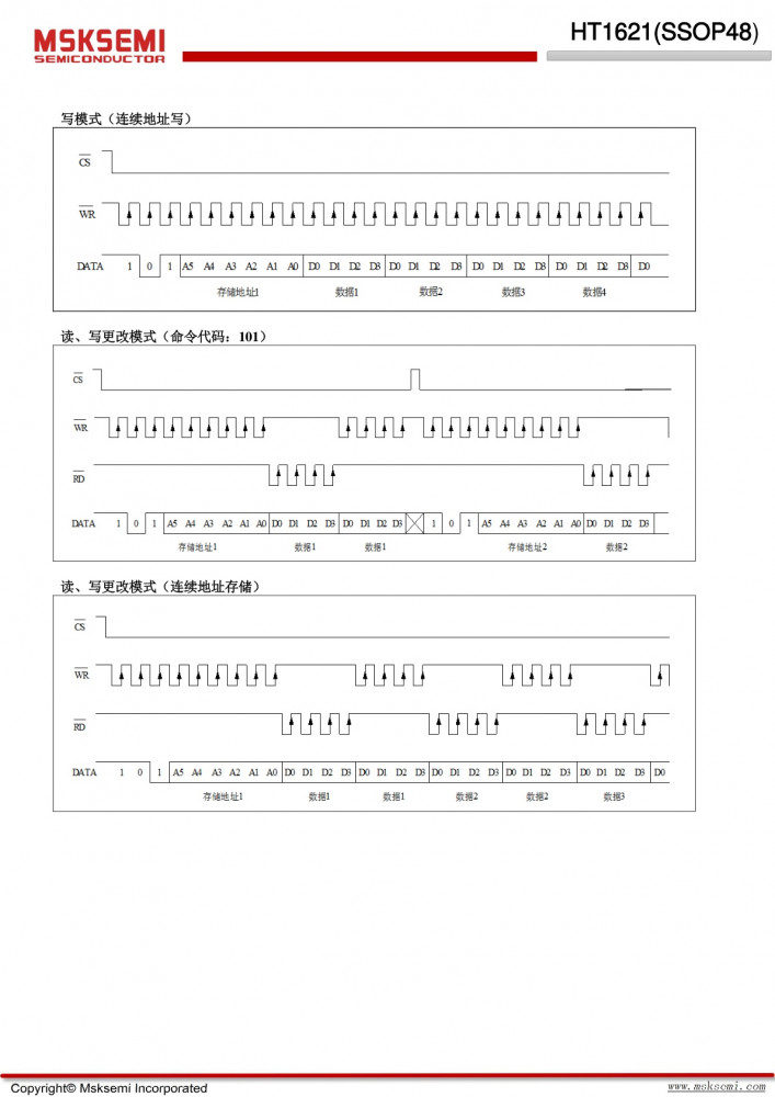 HT1621 datasheet page 9