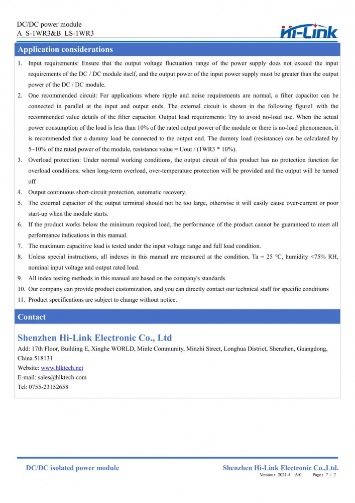 HI-LINK datasheet page 7