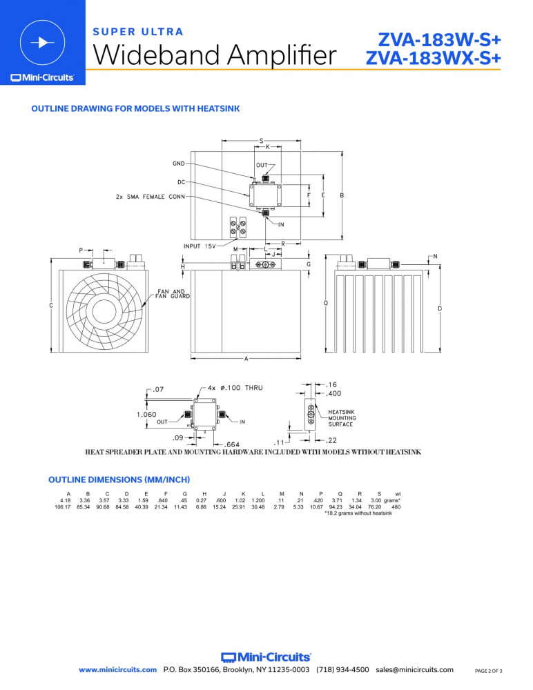ZVA-183WX-S+ technical document page 2