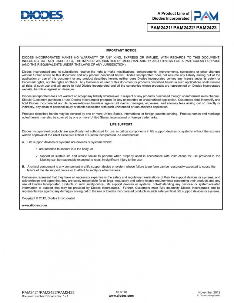 PAM2423AECADJR datasheet page 10