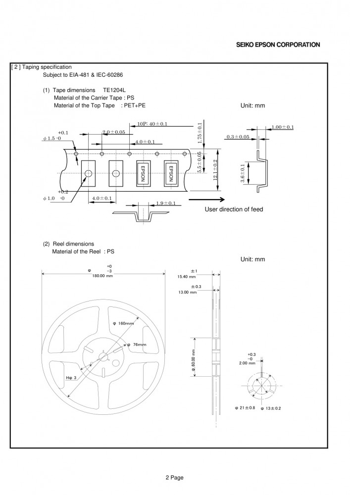EPSON FC-135R datasheet page 2