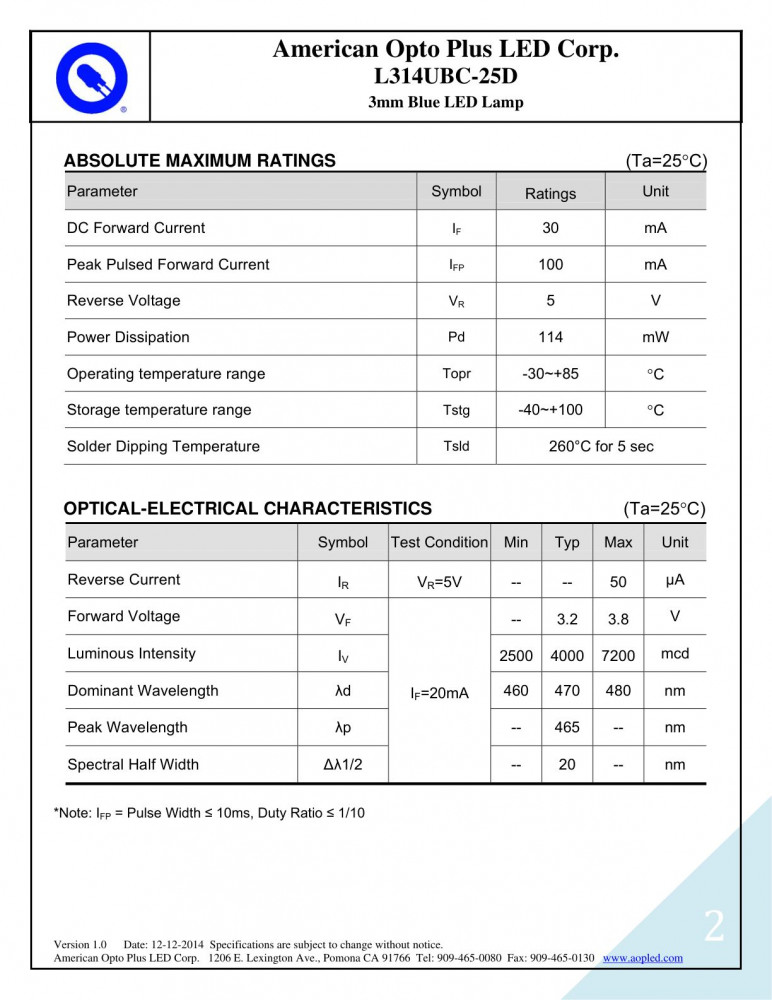 L314UBC-25D datasheet page 2
