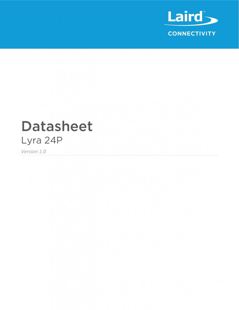 Lyra 24P datasheet page 1