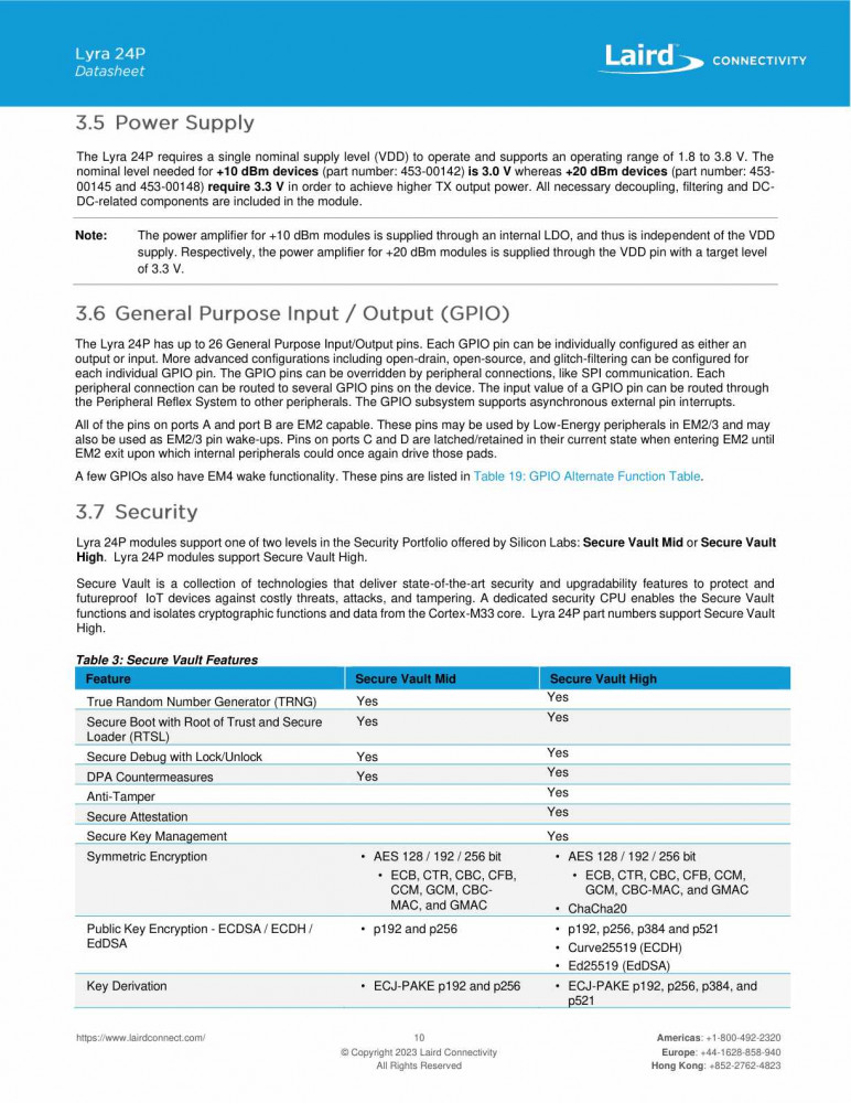 Lyra 24P datasheet page 10