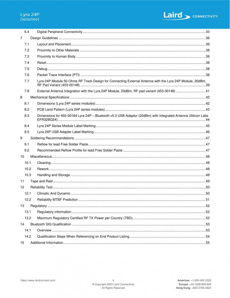 Lyra 24P datasheet page 4