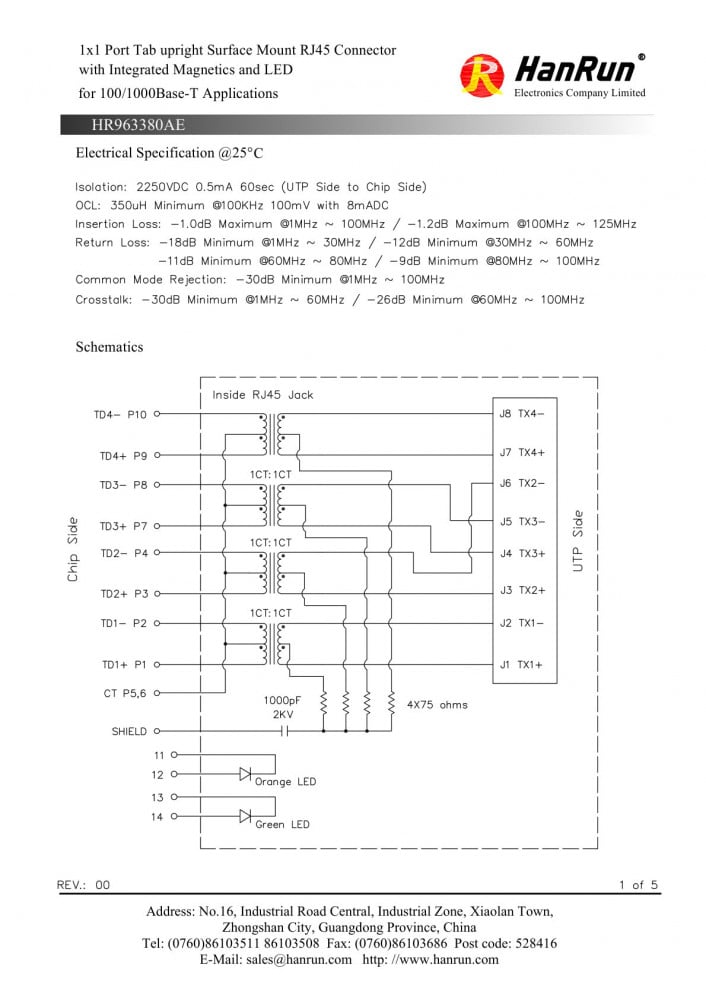 HR963380AE datasheet page 1