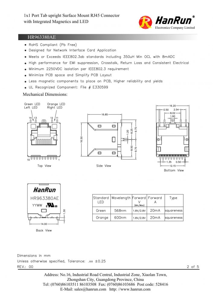 HR963380AE datasheet page 2