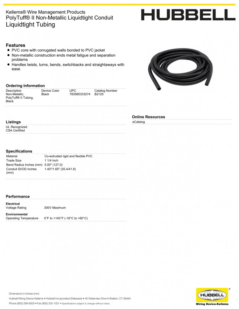 B2125 PolyTuff II product documentation image