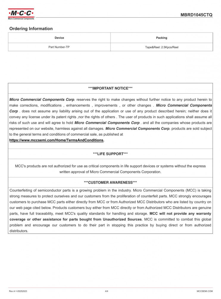 MBRD1045CTQ-TP datasheet page 4