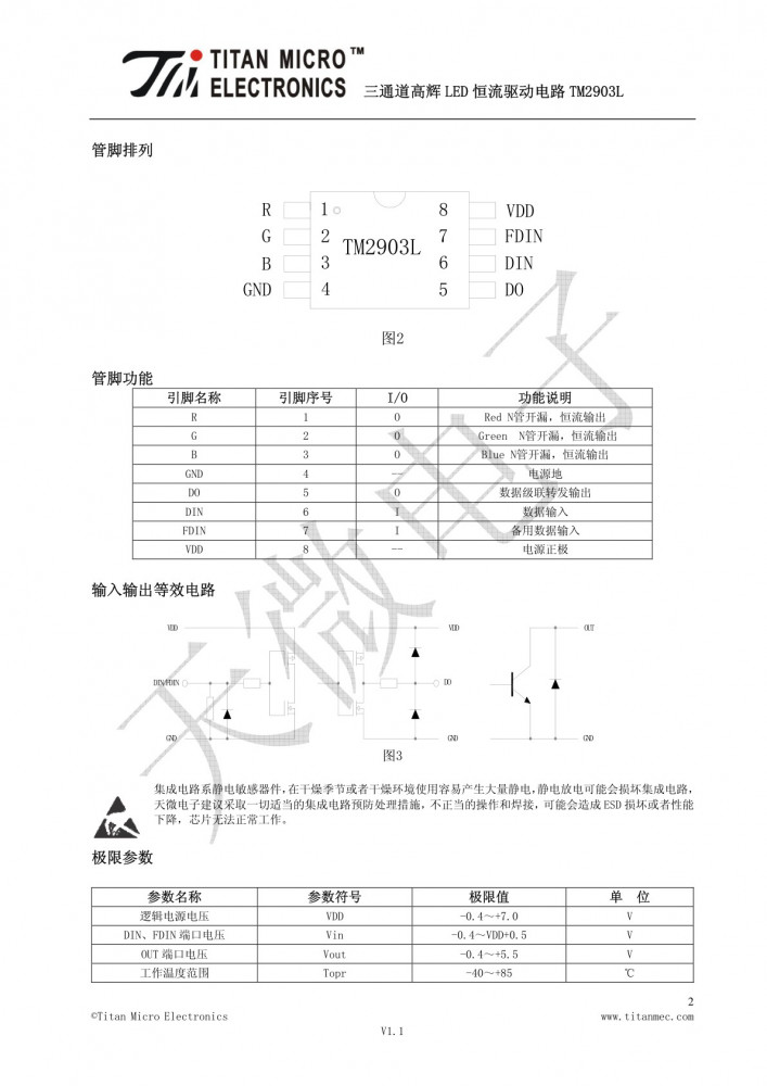 TM2903L datasheet page 2