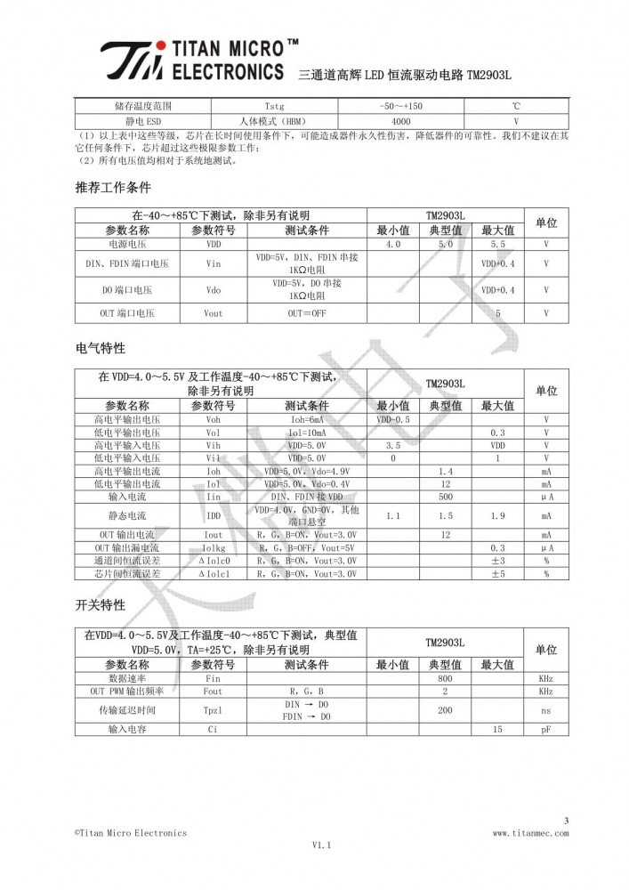 TM2903L datasheet page 3