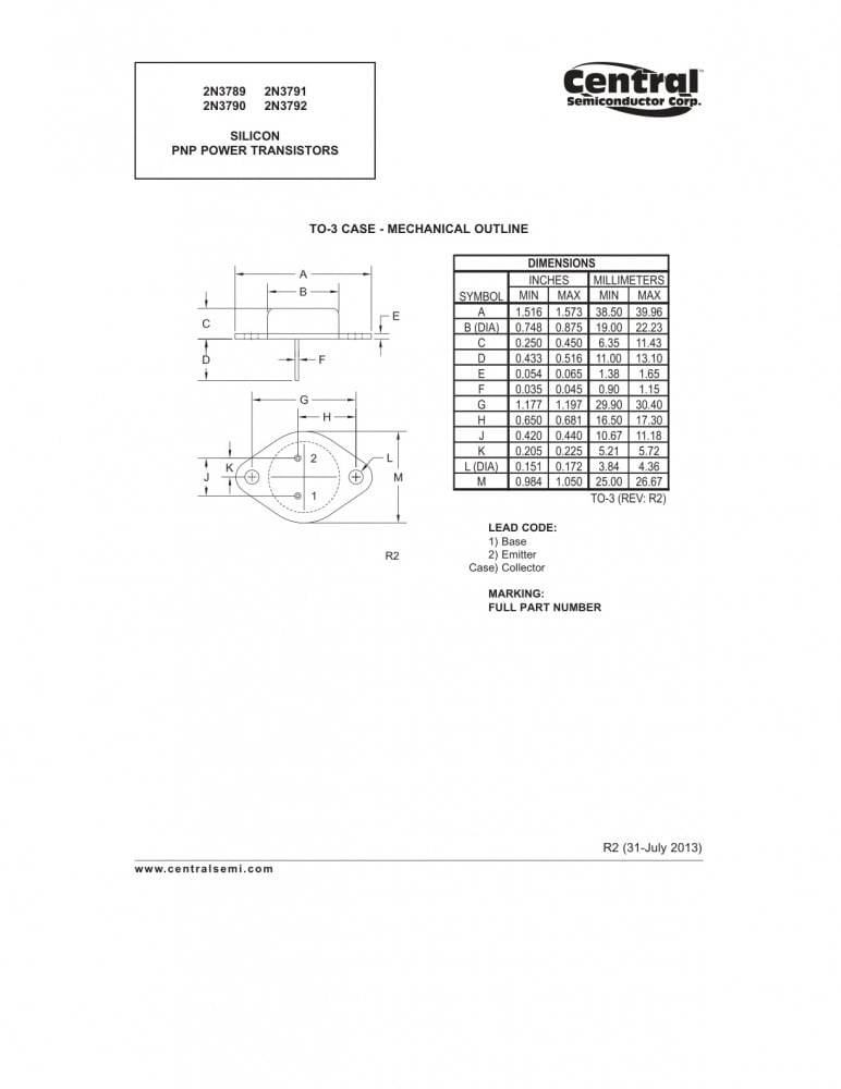 2N3791 datasheet page 2