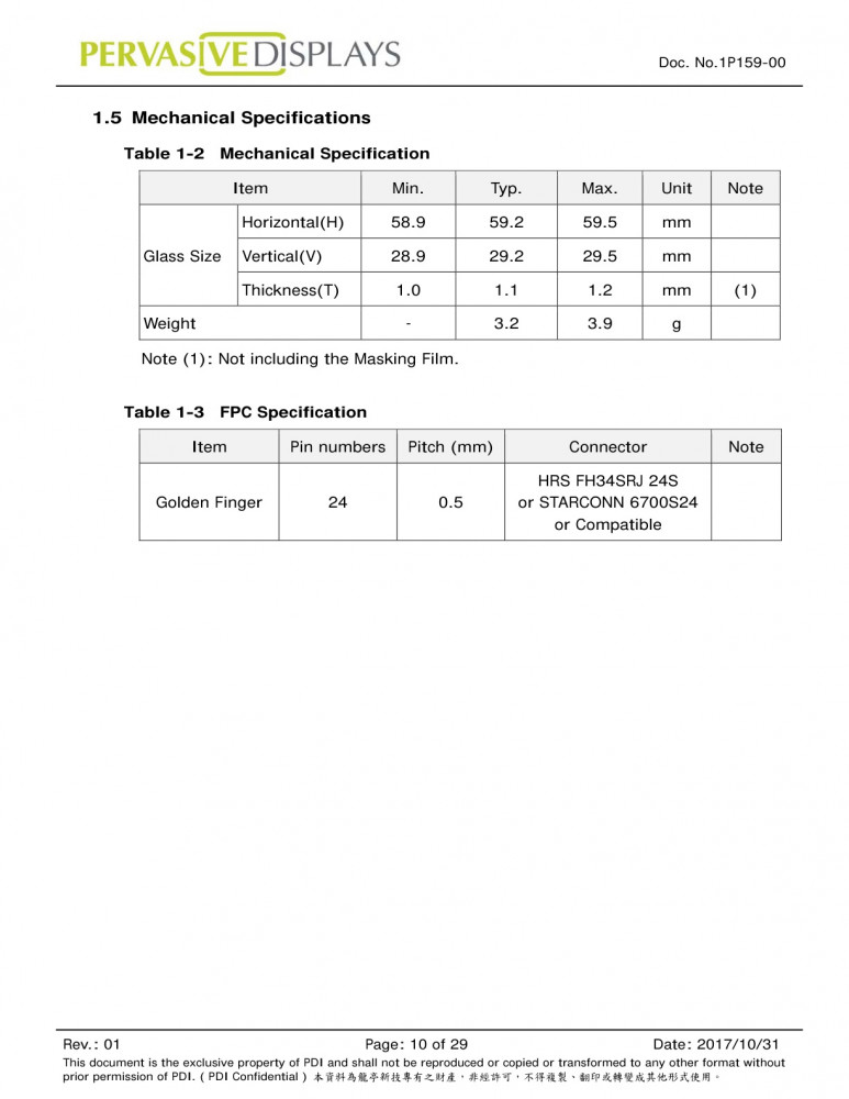 E2213HS091 specification page 10