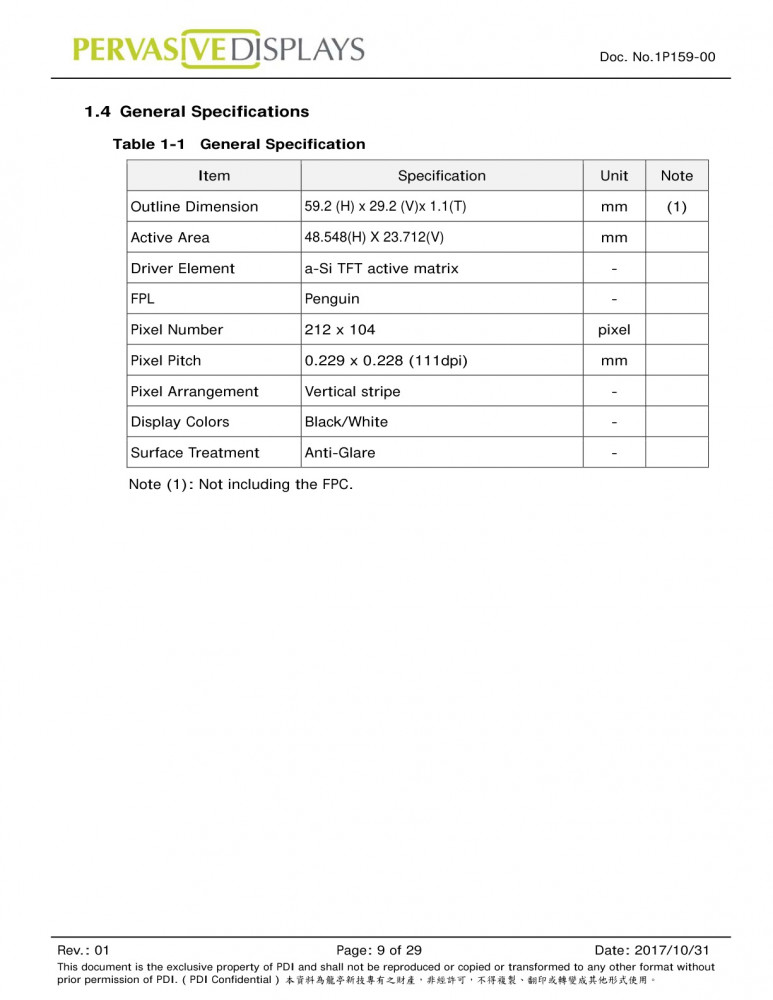 E2213HS091 specification page 9
