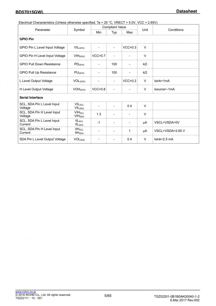 BD57015GWL-E2 datasheet page 5