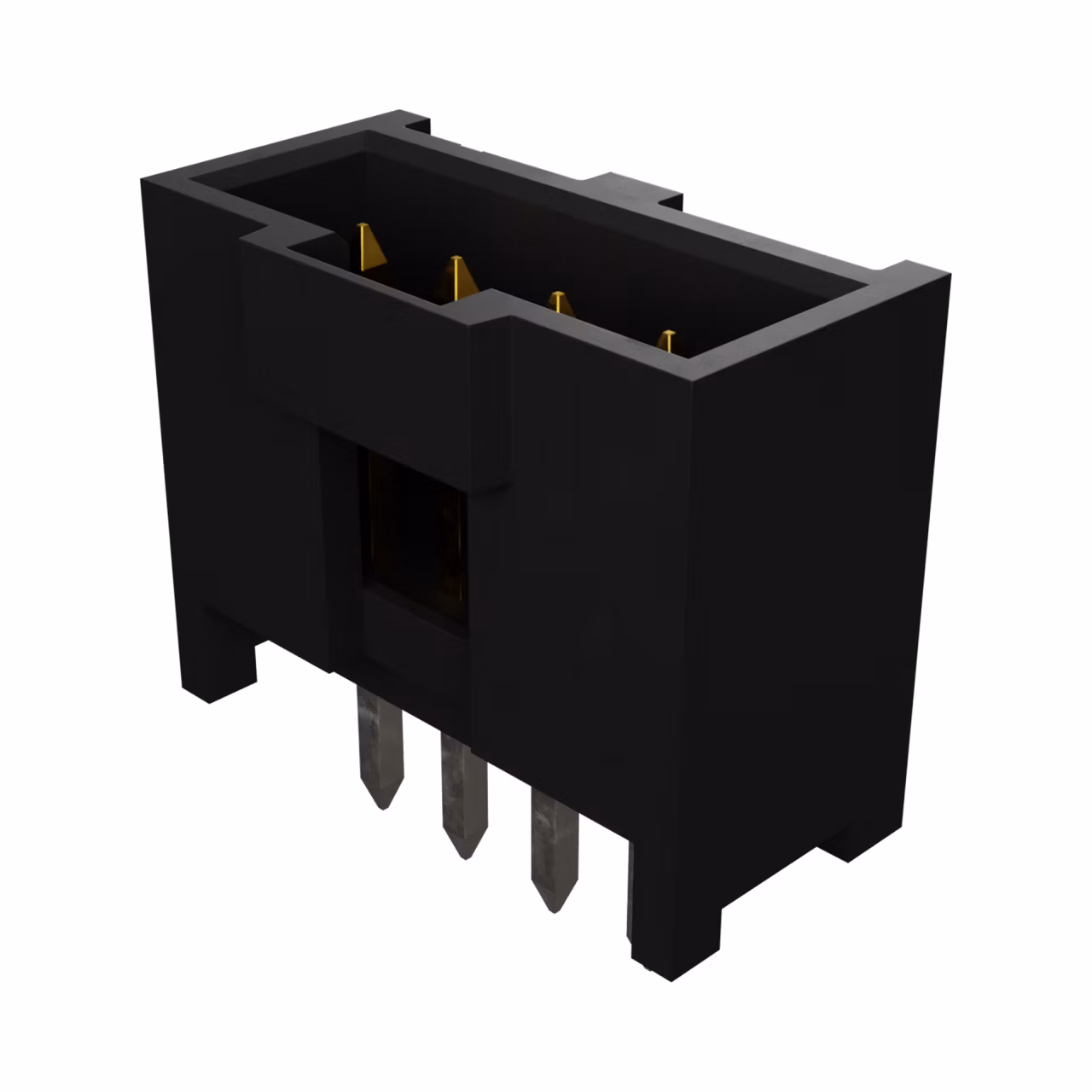 C-Grid III PCB Header, 2.54mm Pitch, Through Hole, Single Row, Vertical, Shrouded, 4 Circuits, 0.05µm Gold (Au) Flash Plating for sale