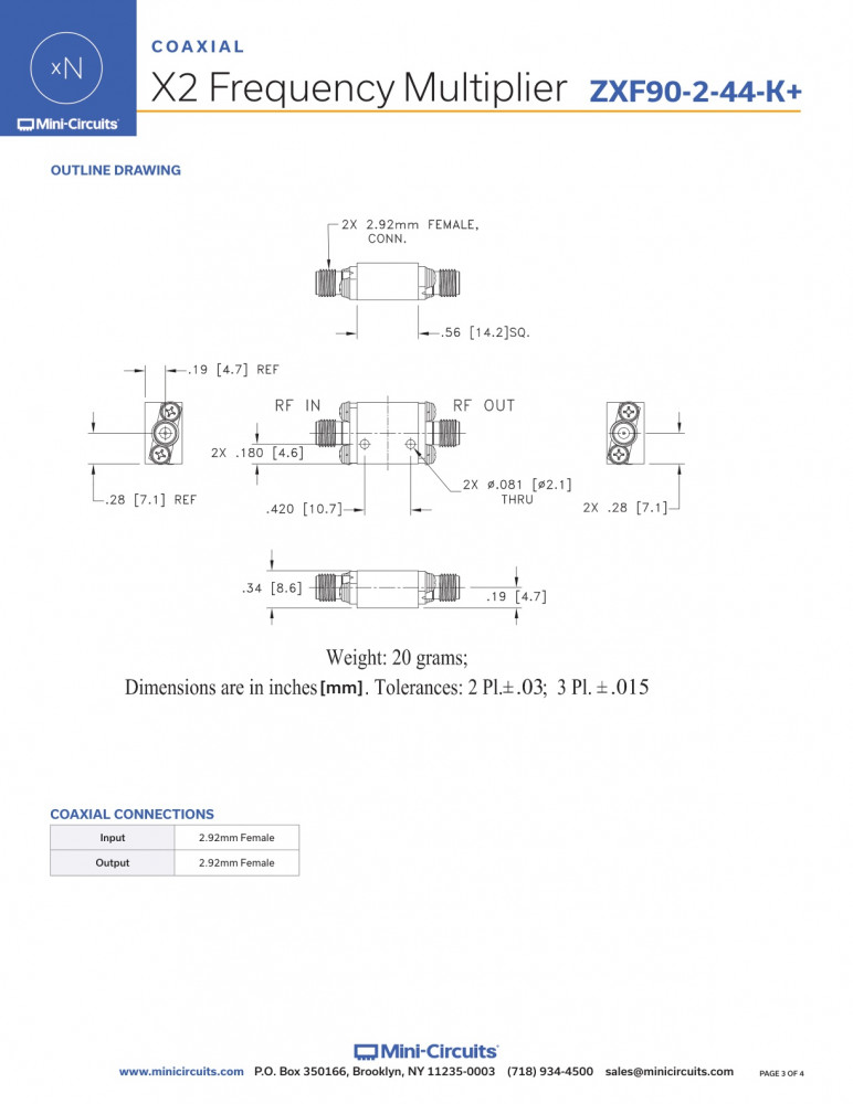 ZXF90-2-44-K+ datasheet page 3