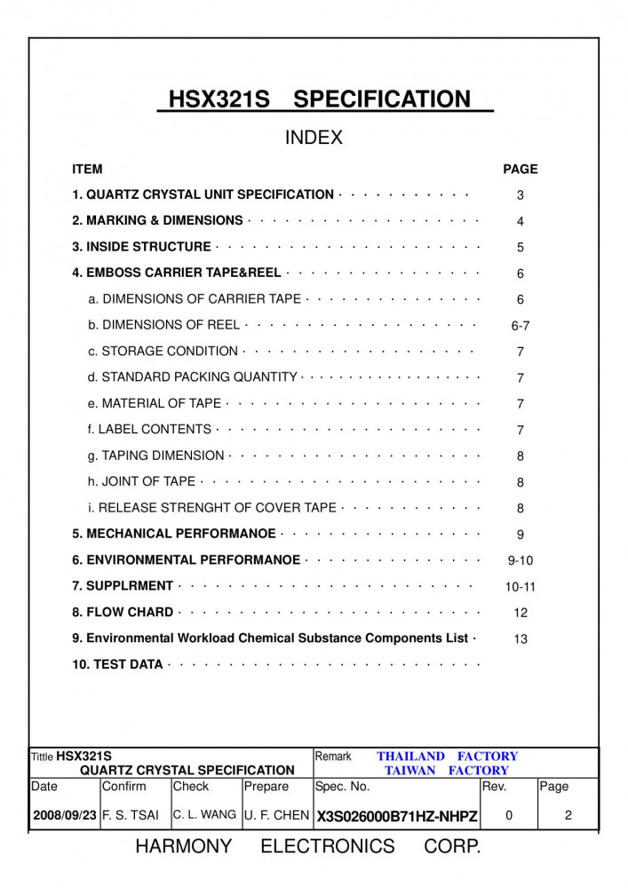HELE HSX321S specification page 2