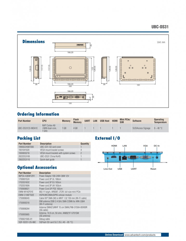 UBC-DS31CD-MDA1E technical document page 2