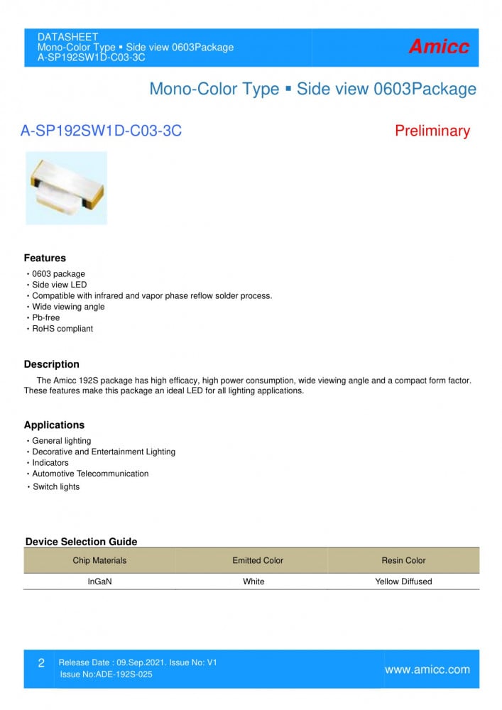 A-SP192SW1D-C03-3C approval sheet page 2