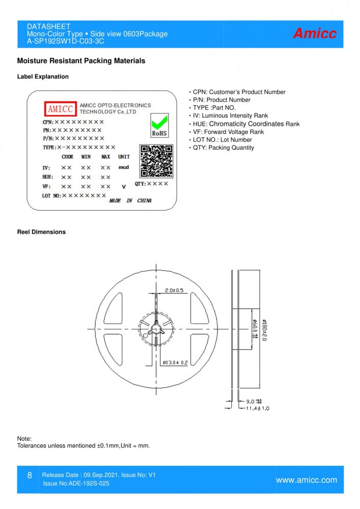 A-SP192SW1D-C03-3C approval sheet page 8