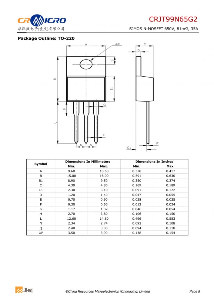 CRJT99N65G2 datasheet page 8