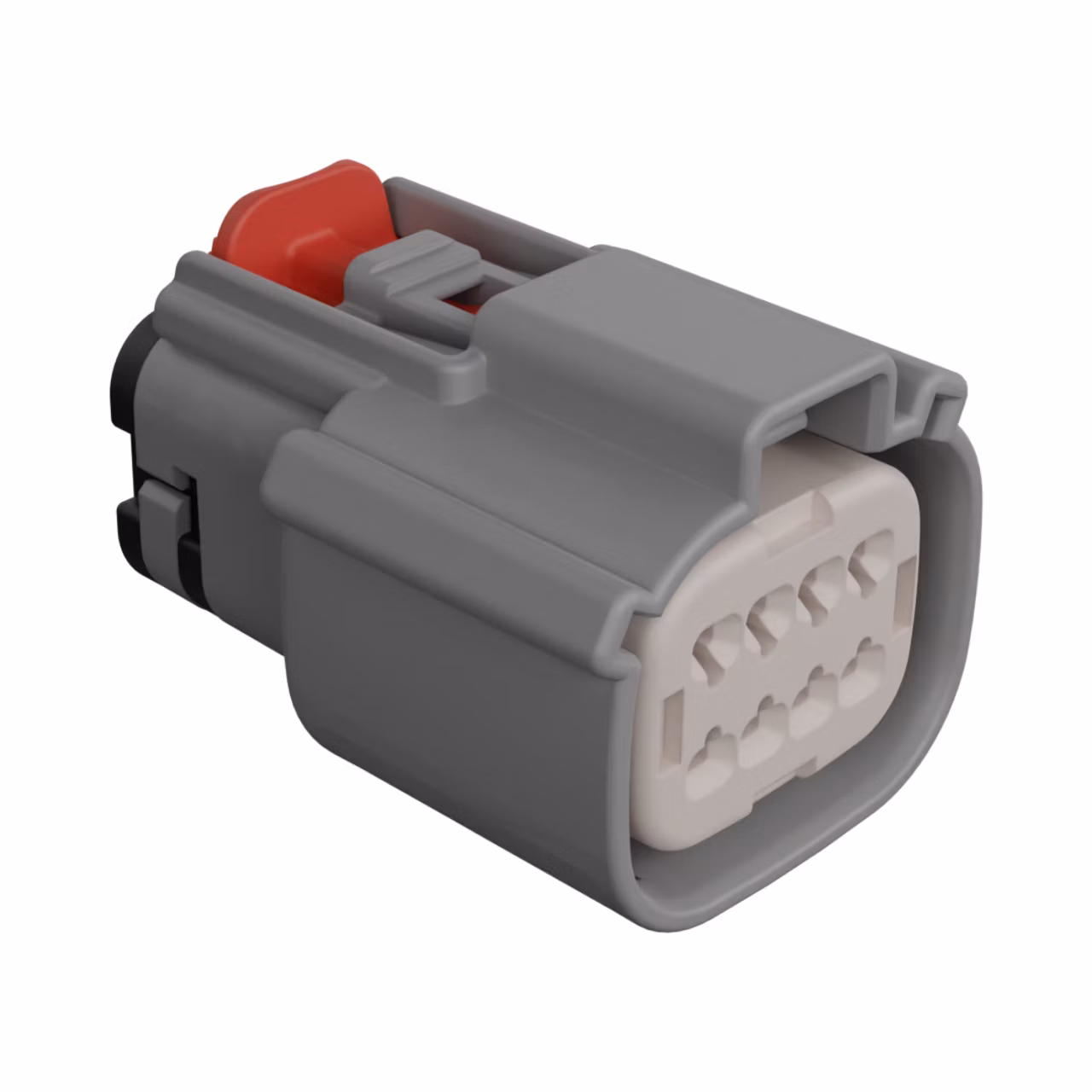 MX150 Mat-Sealed Female Connector Assembly, Dual Row, 8 Circuits, Keying Option B, with Connector Position Assurance, Light Gray for sale