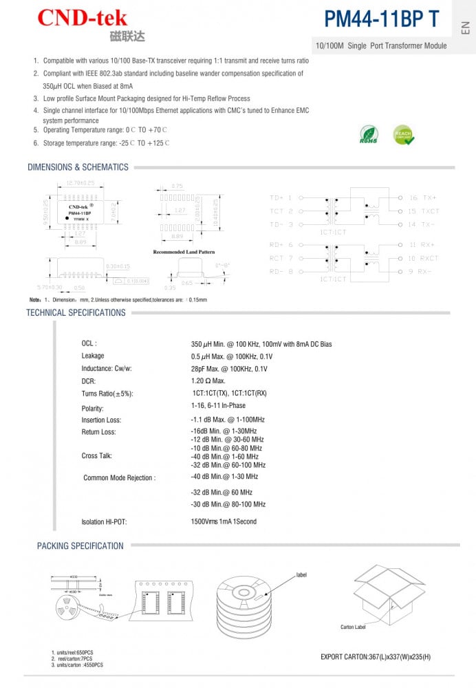 PM44-11BP T-CND technical document page