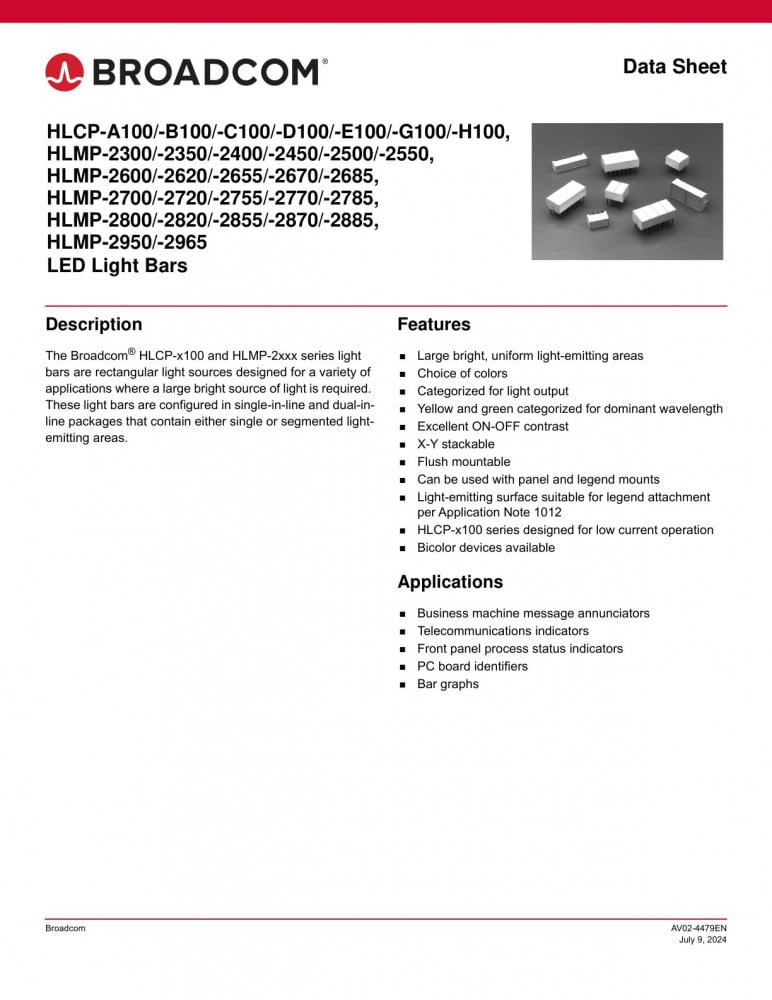 HLMP-2300 technical document page 1